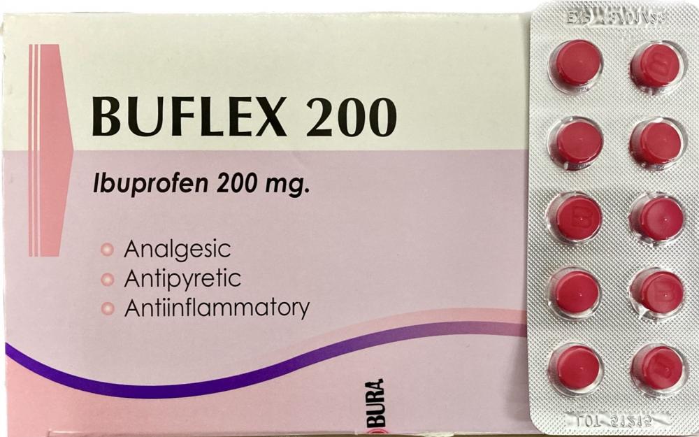 BUFLEX 200MG. 10TAB กลมชมพู