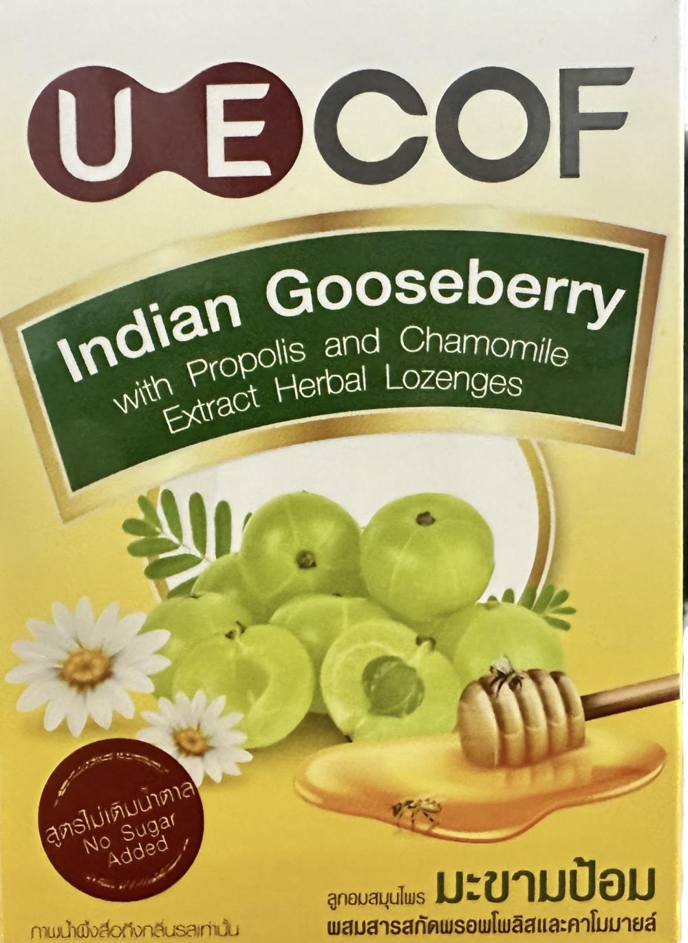 U-E COF INDIAN GOOSEBERRY ยาอมมะขามป้อมสูตรไม่มีน้ำตาล 16TAB