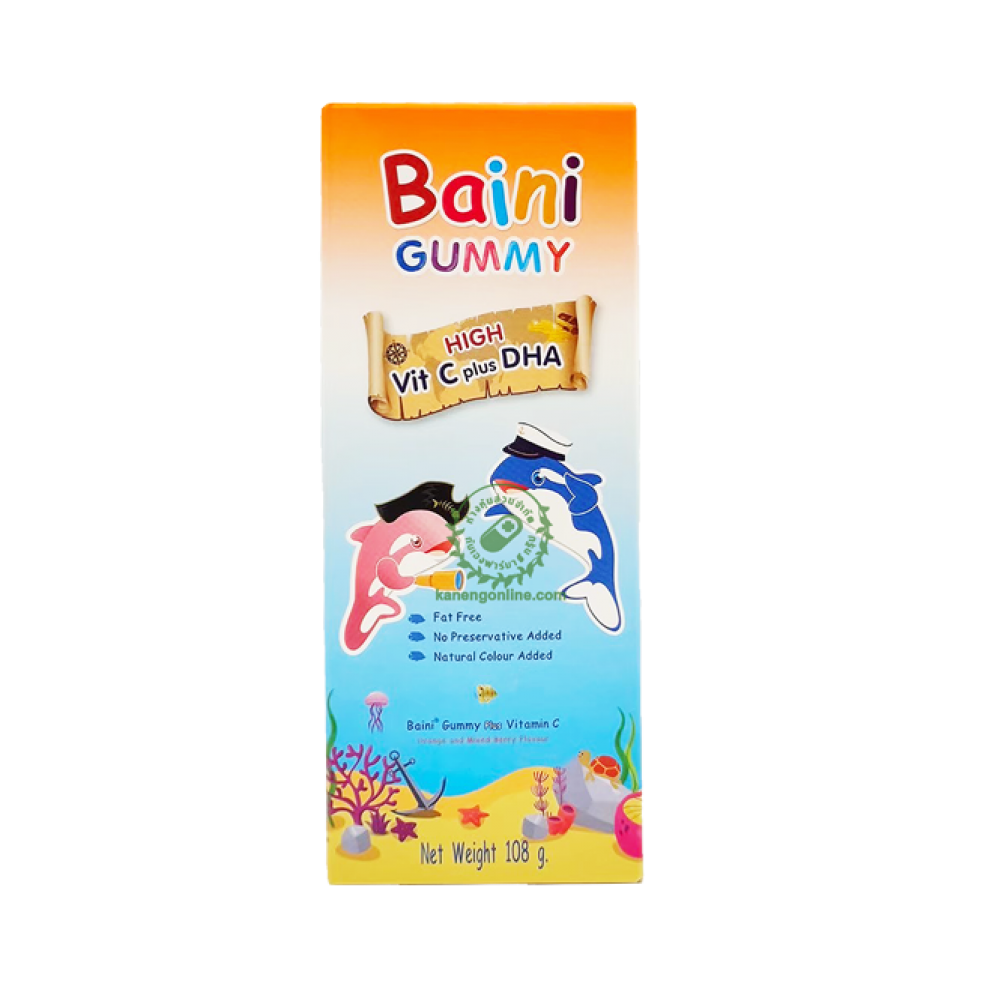 BAINI GUMMIES HIGH VIT C PLUS DHA 108G.